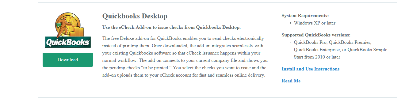 QuickBooks Desktop Add-on Installation Guide – Deluxe eChecks